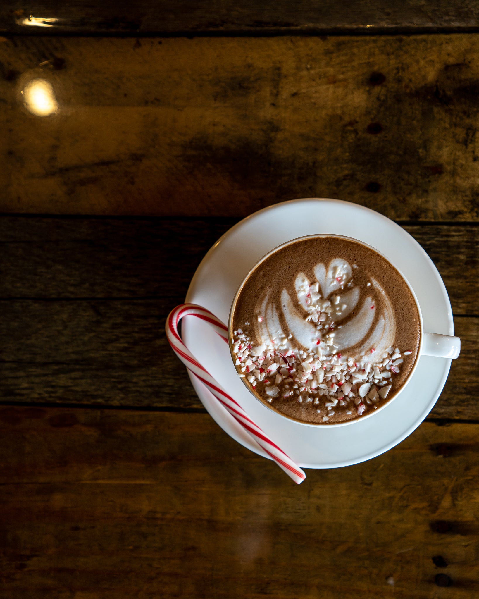 White Chocolate Candy Cane Mocha | The Mocha Nut Coffee Shop